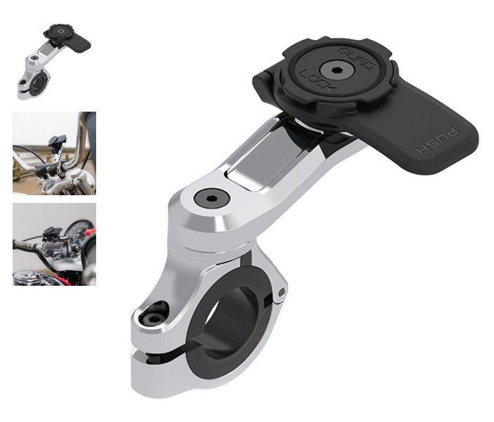 Quad Lock Pro Monteringsbeslag rundt styr. Chrom - Udstyr MC - KB ...